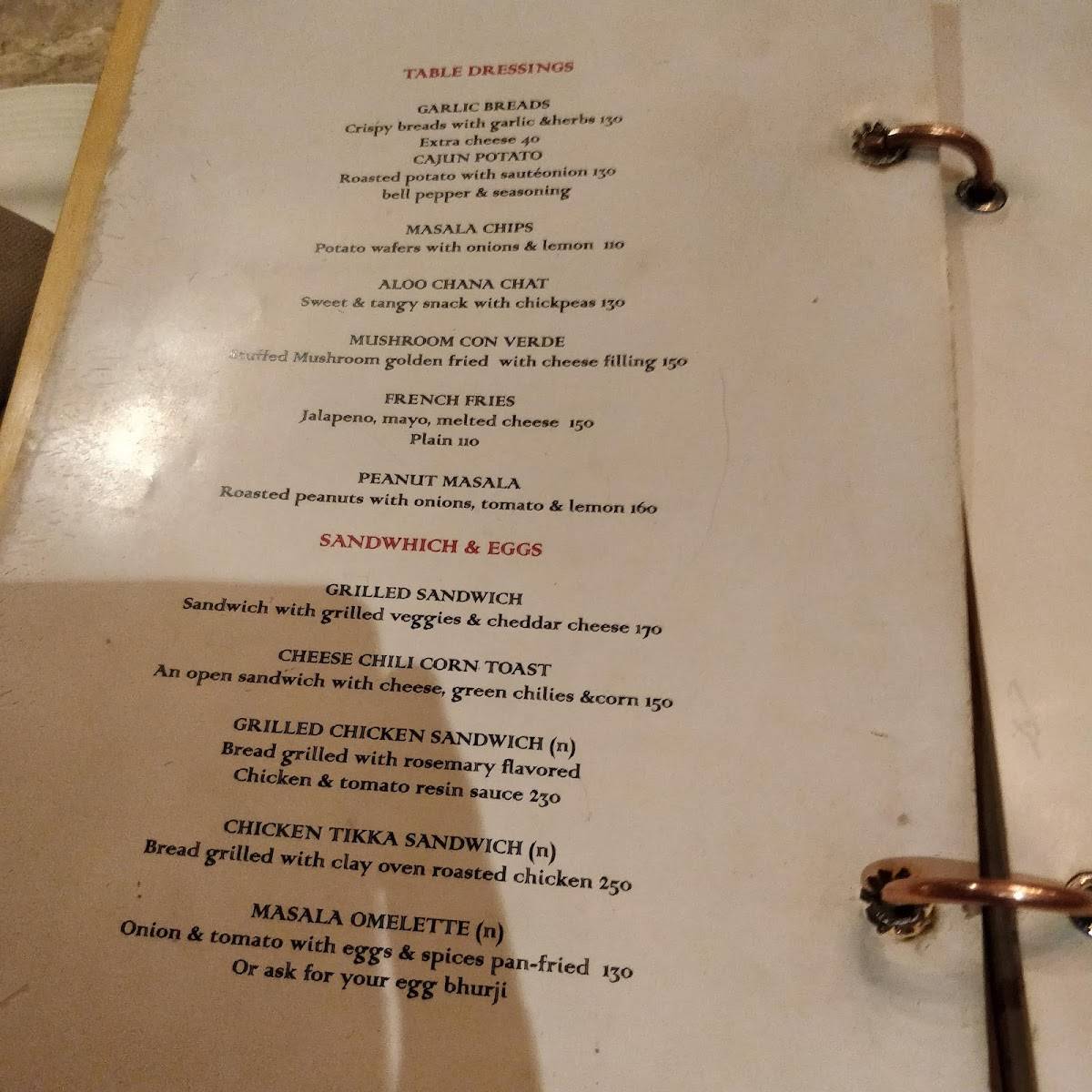 Menu at Prana Lounge, Ranchi, 6th & 7th Floor