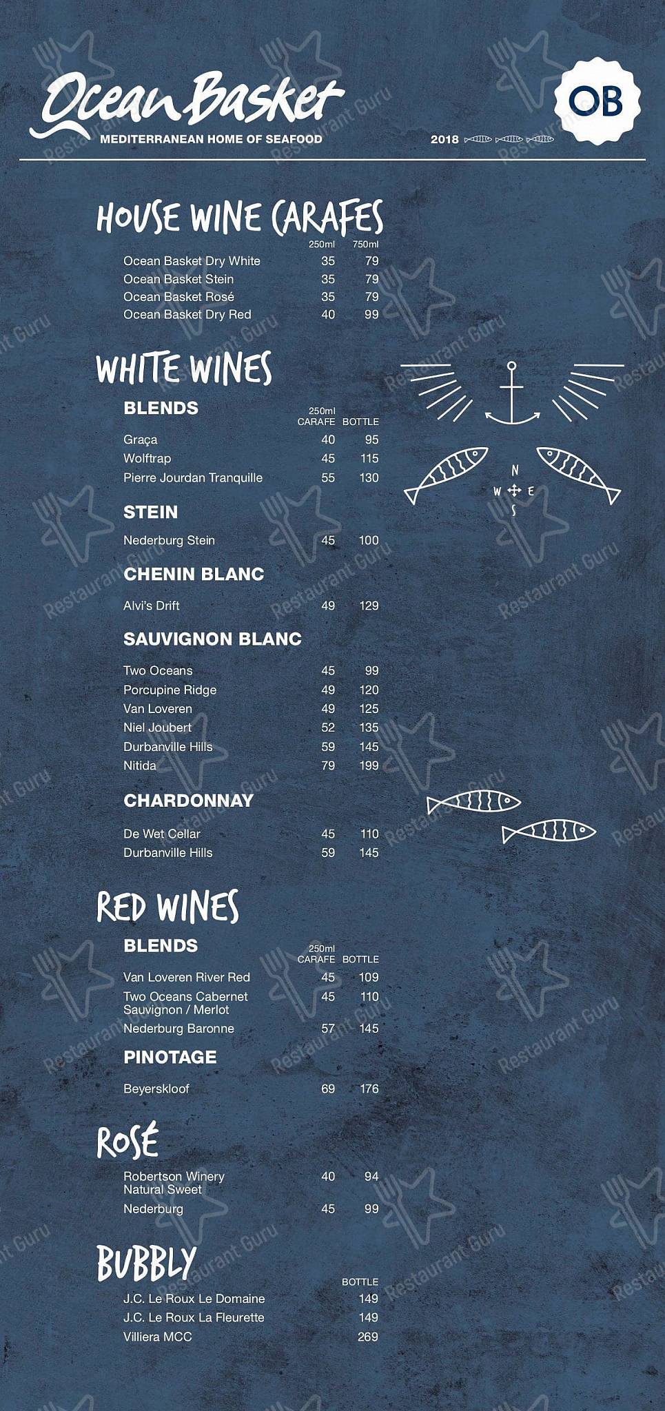 Menu at Ocean Basket restaurant, Soweto, 4 Homestead Ave