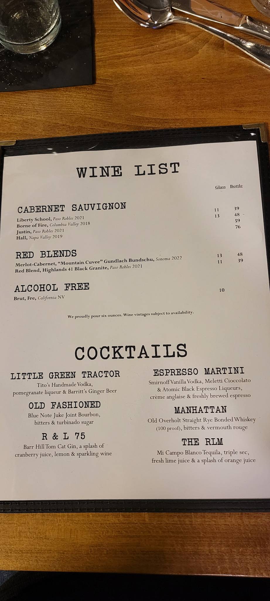 Menu at Raven & Lily Court restaurant, Somerville