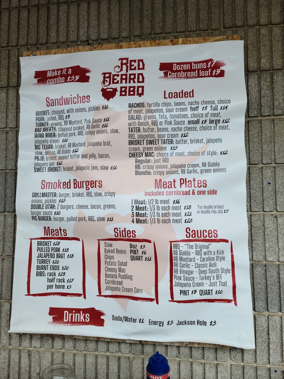 Menu at Red Beard BBQ, Clearfield
