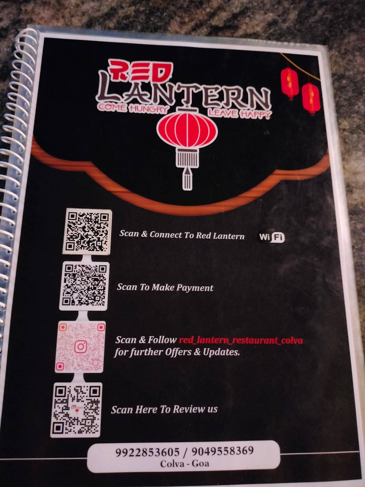 Menu at Red Lantern Restaurant Serves Chinese, Goan Fish Thali, Indian ...