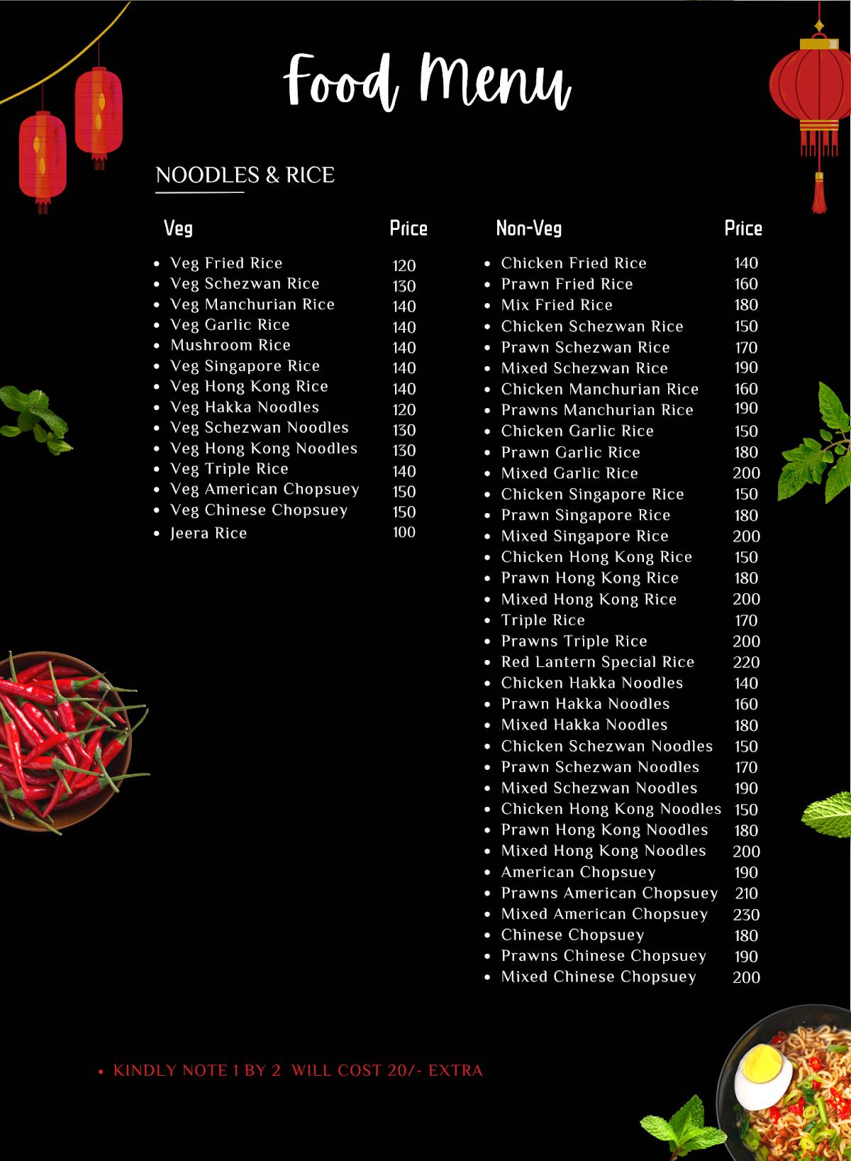 Menu at Red Lantern Restaurant Serves Chinese, Goan Fish Thali, Indian ...