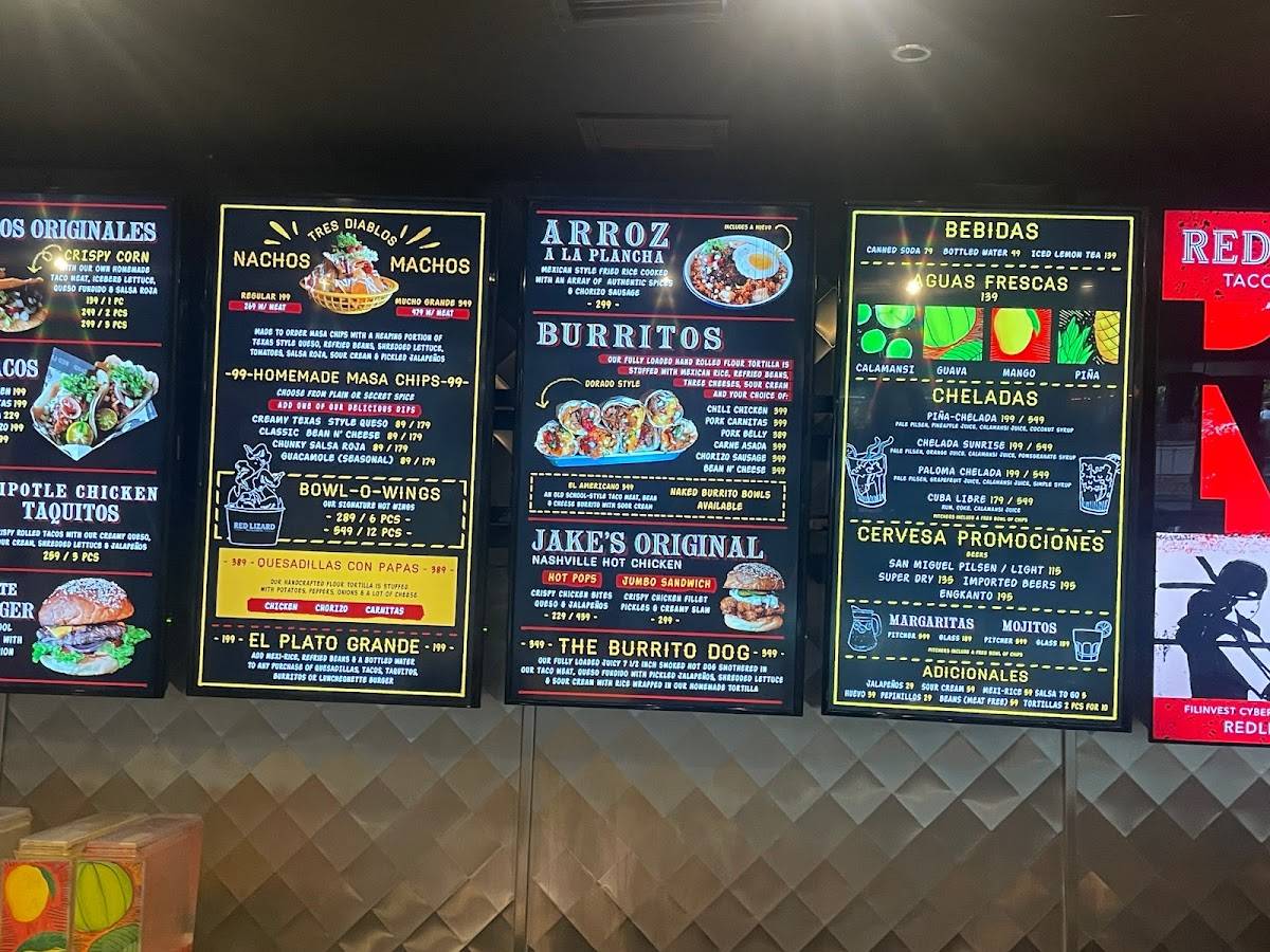 Menu at Red Lizard, Ayala Cinema Level restaurant, Cebu City, Ayala ...