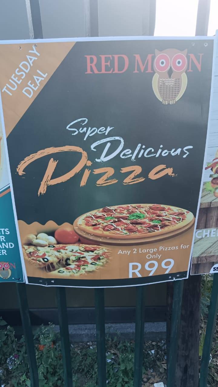 Menu at Red Moon pub & bar, Bronkhorstspruit