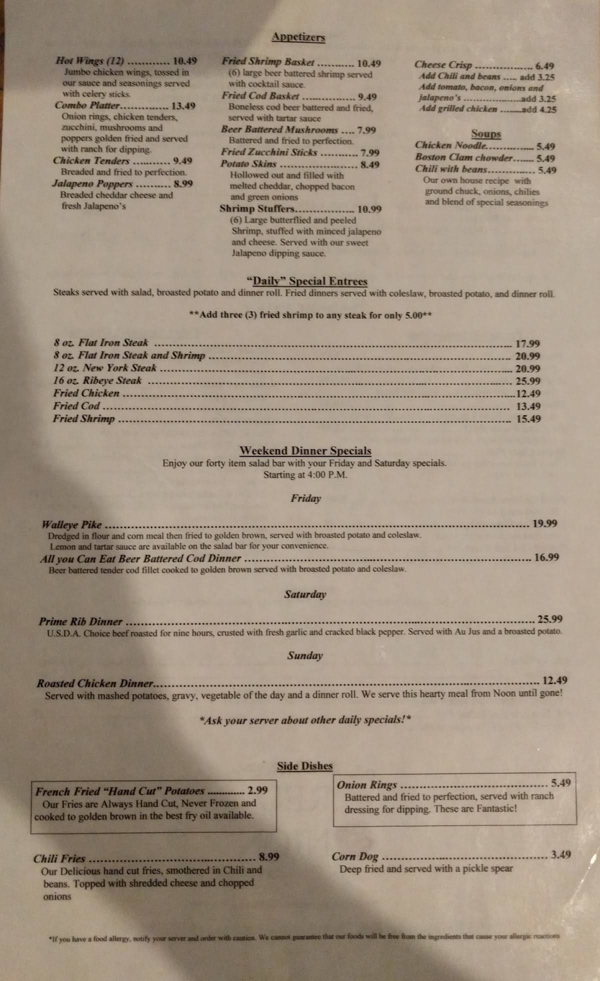 Menu at Red Onion Bar & Grill, Heber-Overgaard, AZ-260