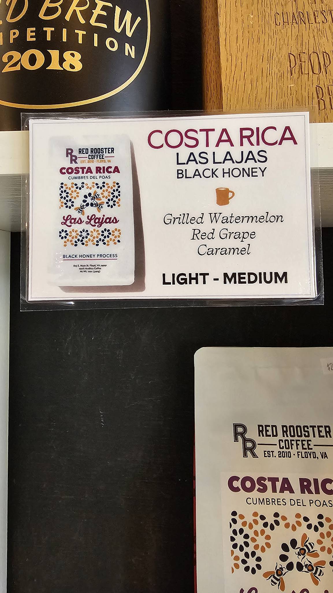 Menu at Red Rooster Coffee restaurant, Floyd