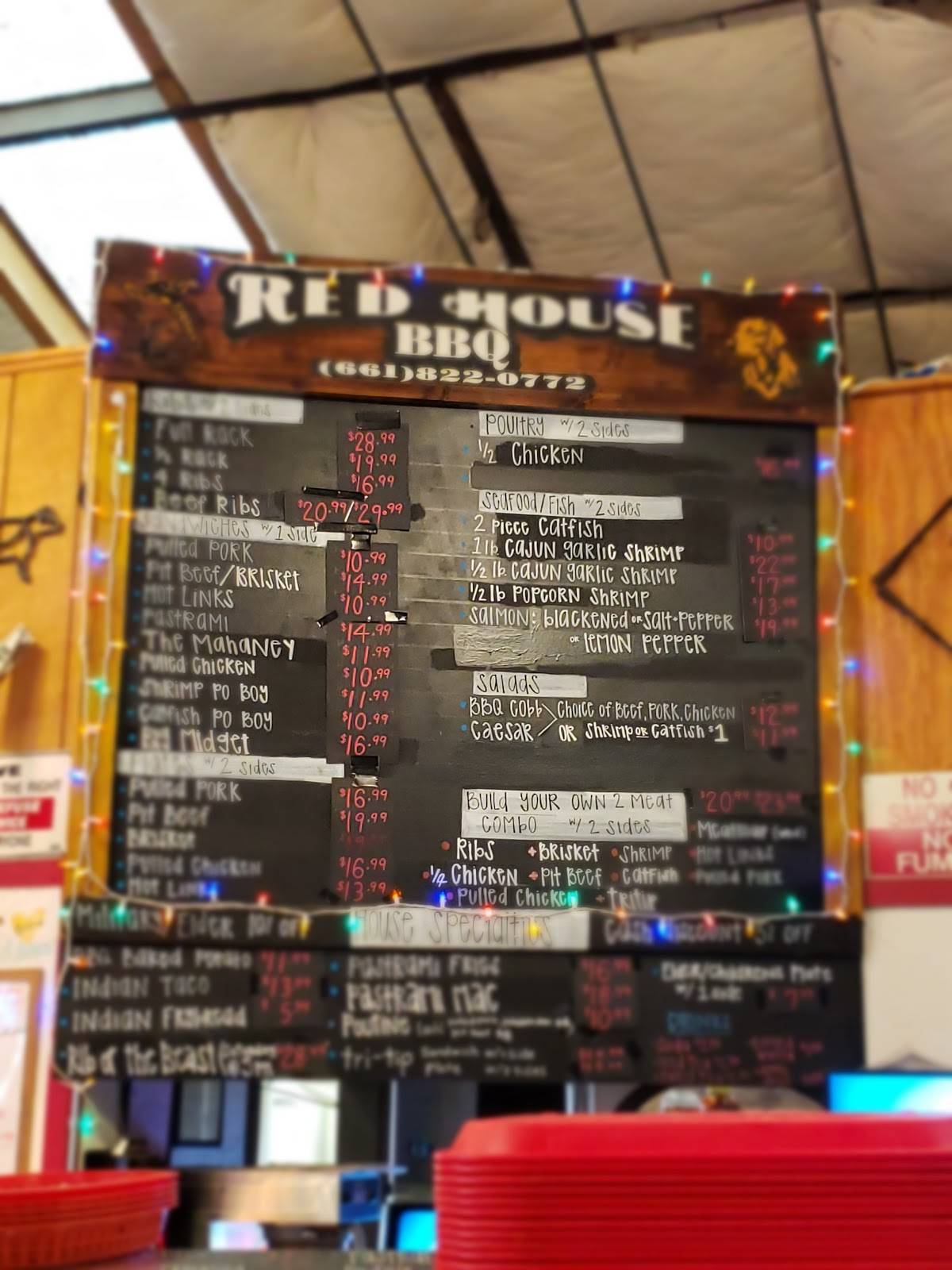 Menu at Red House BBQ, Tehachapi, 426 E Tehachapi Blvd