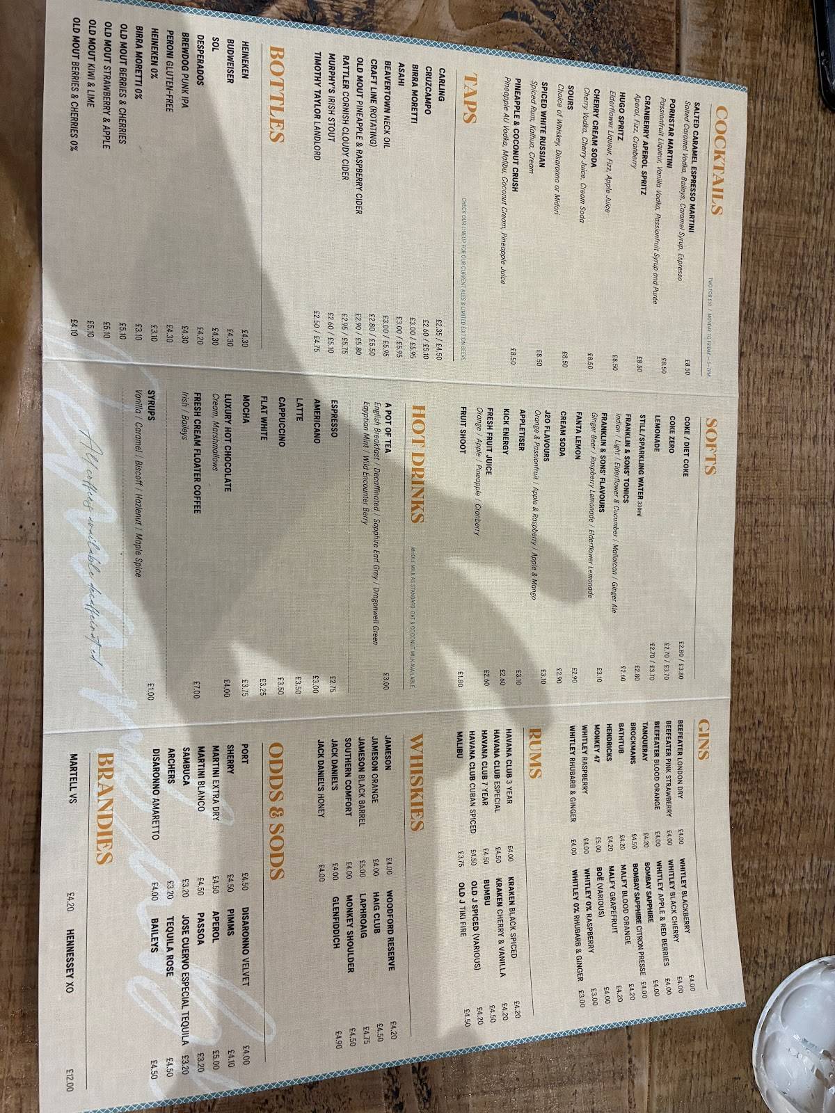 Menu at Remarkable Hare pub & bar, Matlock