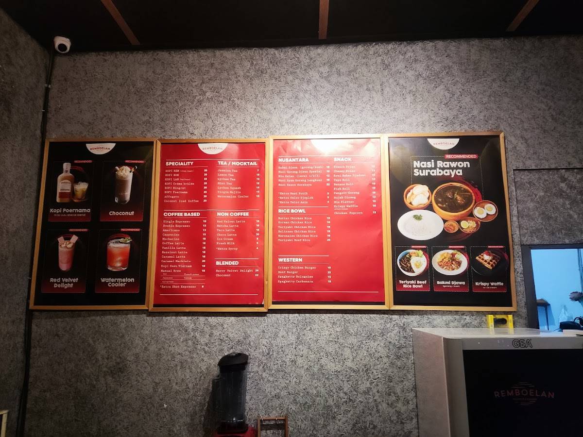 Menu at Remboelan ( Kedai makan dan kopi ) restaurant, Karanganyar
