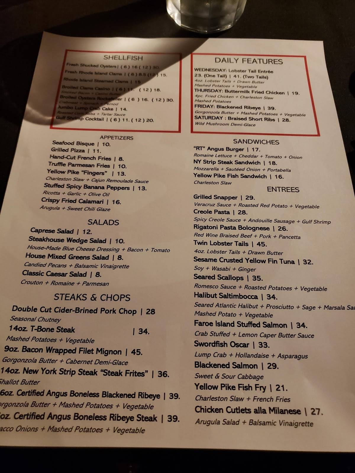 Menu at Remington Tavern and Seafood Exchange pub & bar, North Tonawanda