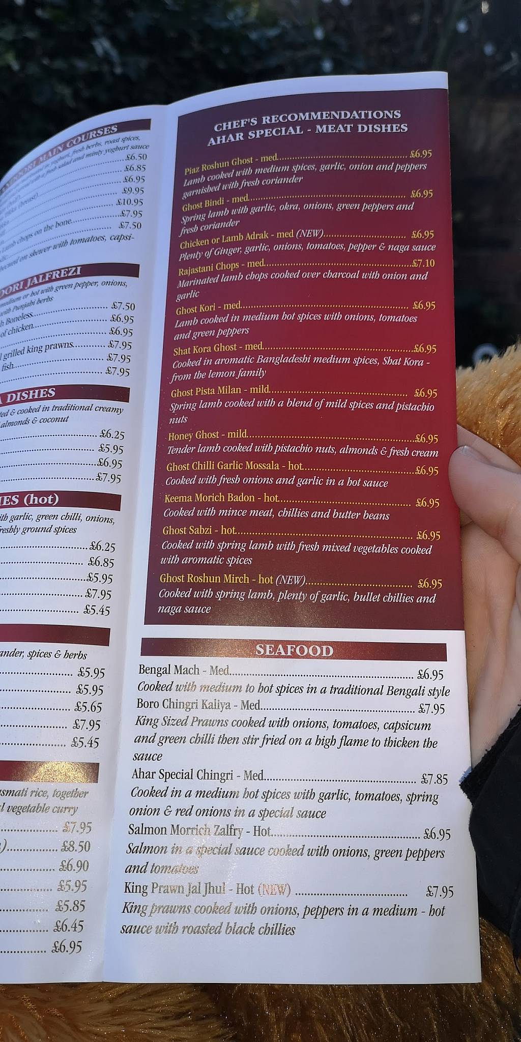 Menu at Ahar Indian & Bangladeshi cuisine restaurant, Whitley Bay, 238 ...