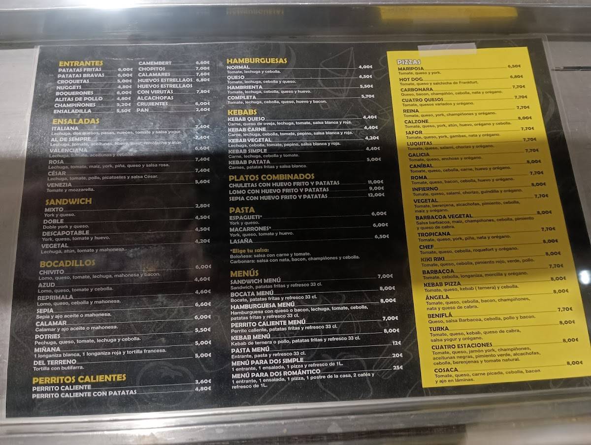 Menu at Restaurant Al de Sempre, Beniflà