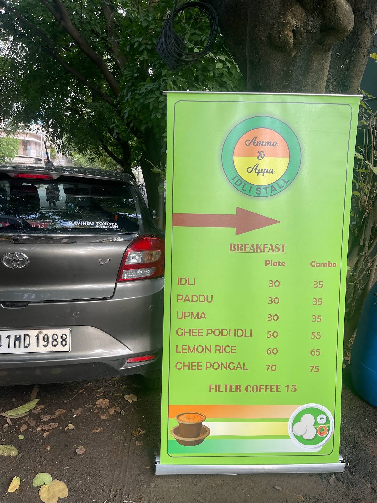Menu at Amma & Appa Idli Stall, Bengaluru