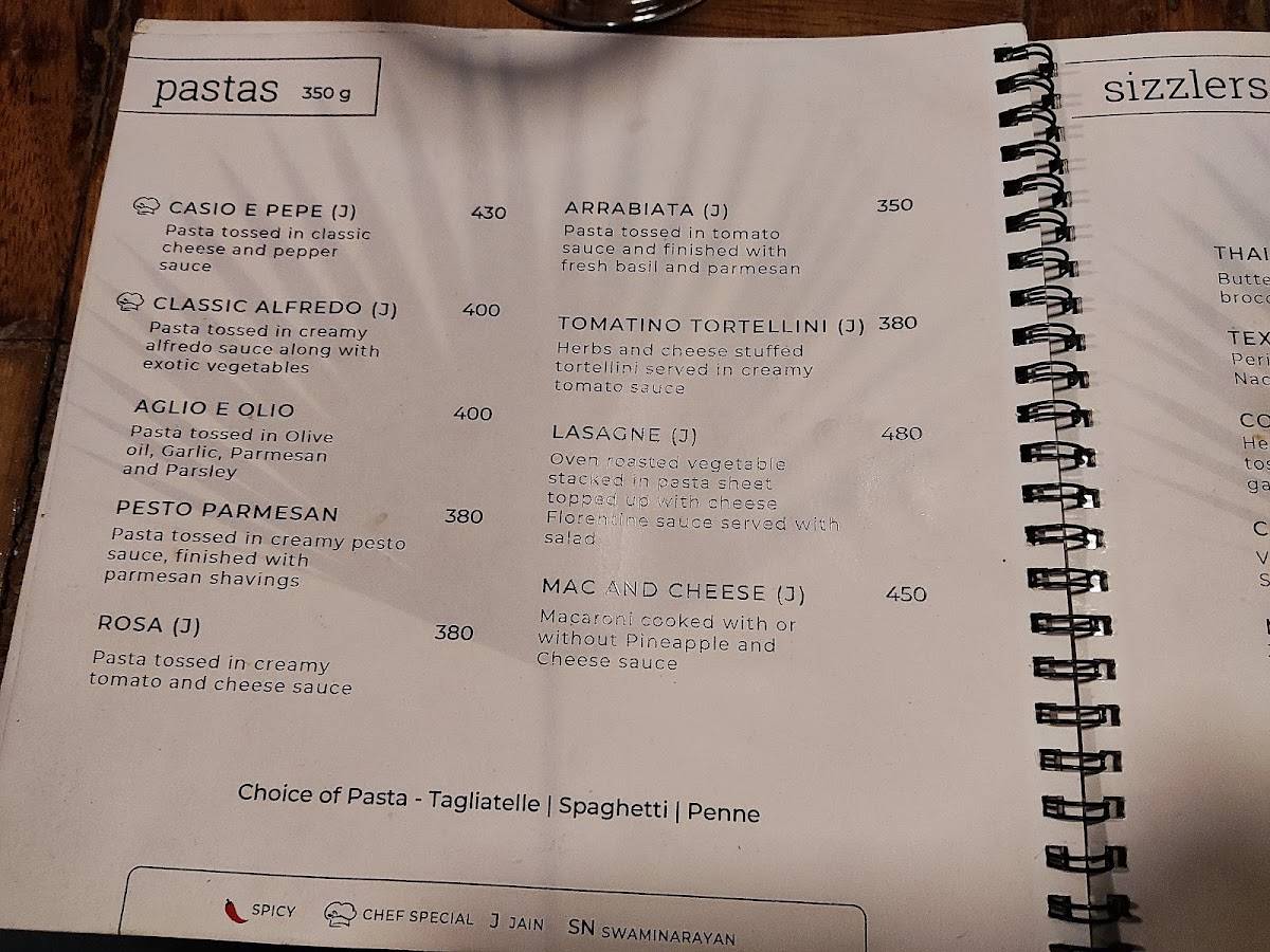 Menu at Aranyani Restaurant, Ahmedabad