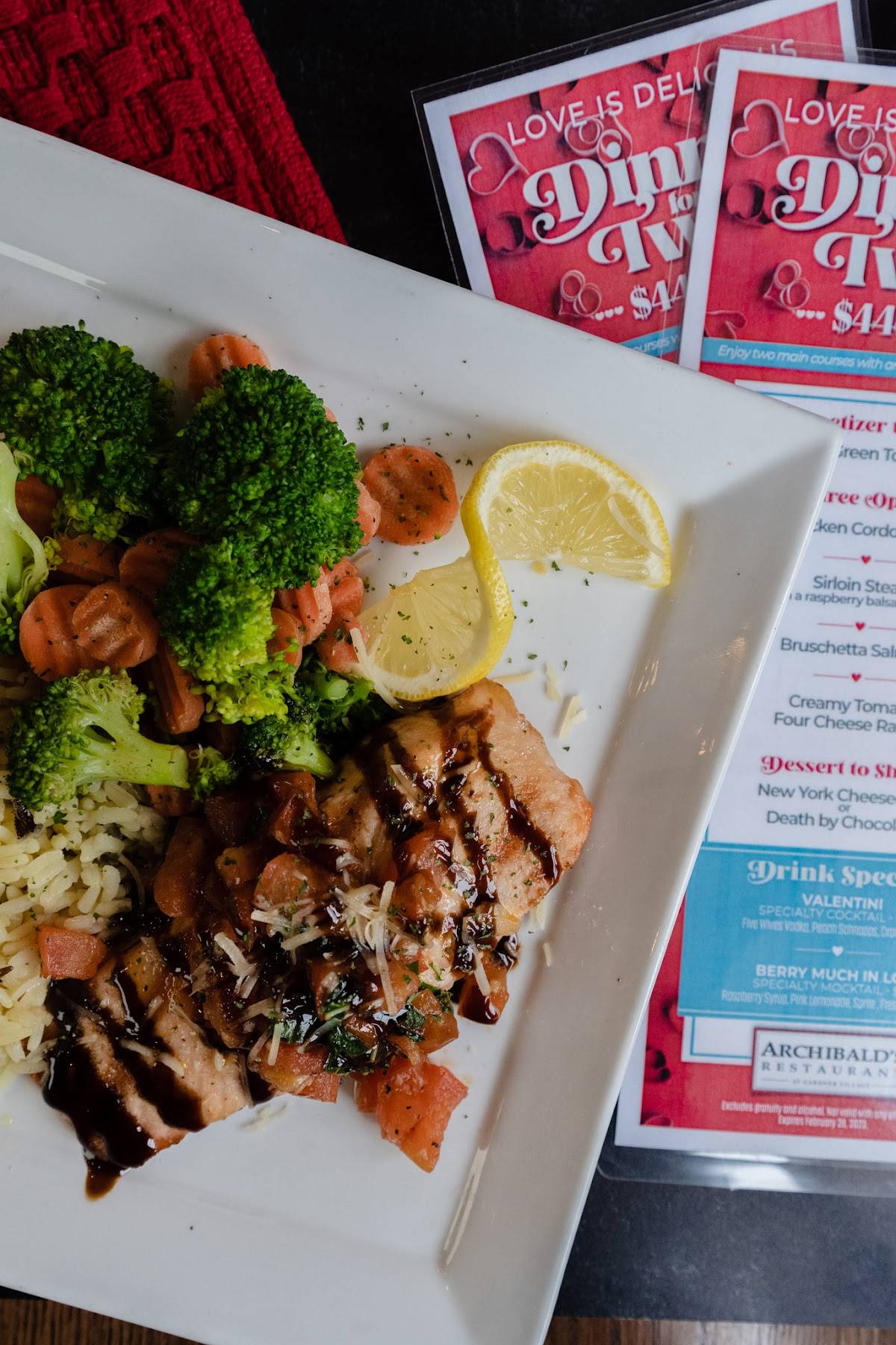 Menu at Archibald’s Restaurant at Gardner Village, West Jordan