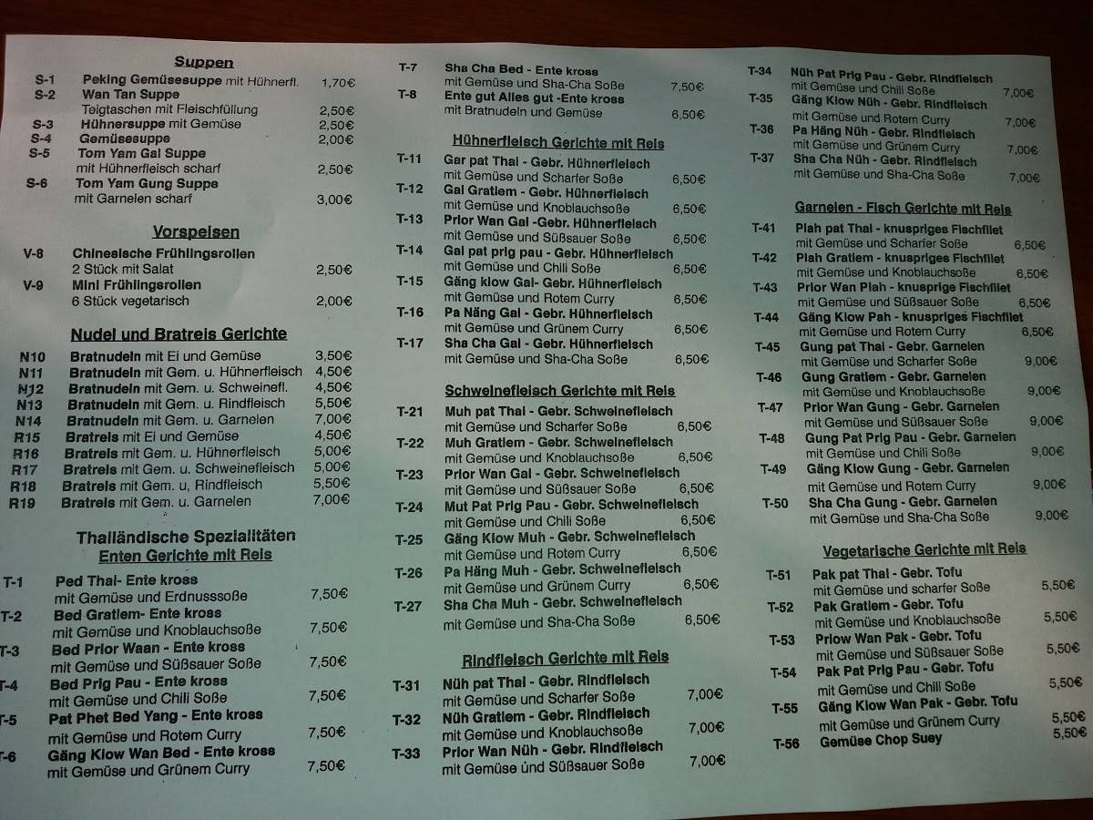 Speisekarte von Asia-Imbiss Minh Minh restaurant, Weyhe