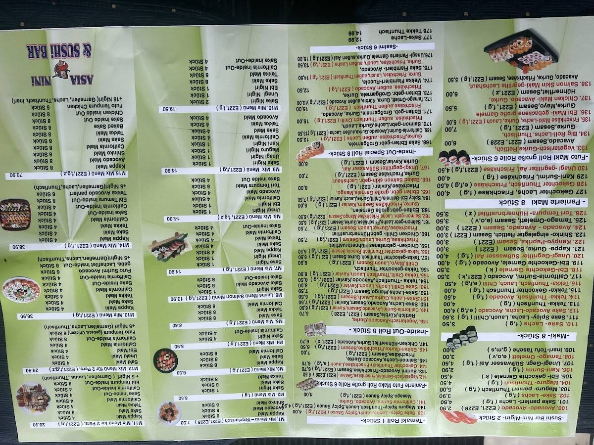 Speisekarte von Asia NiNi & Sushi Bar, Essen
