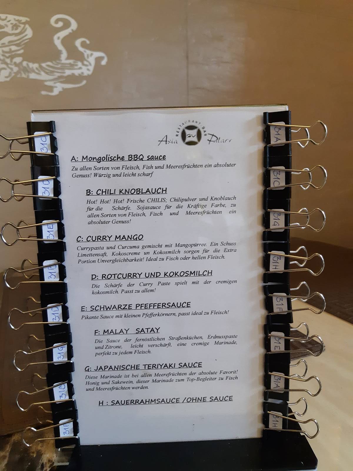 Speisekarte von Asia Palace restaurant, Salzburg