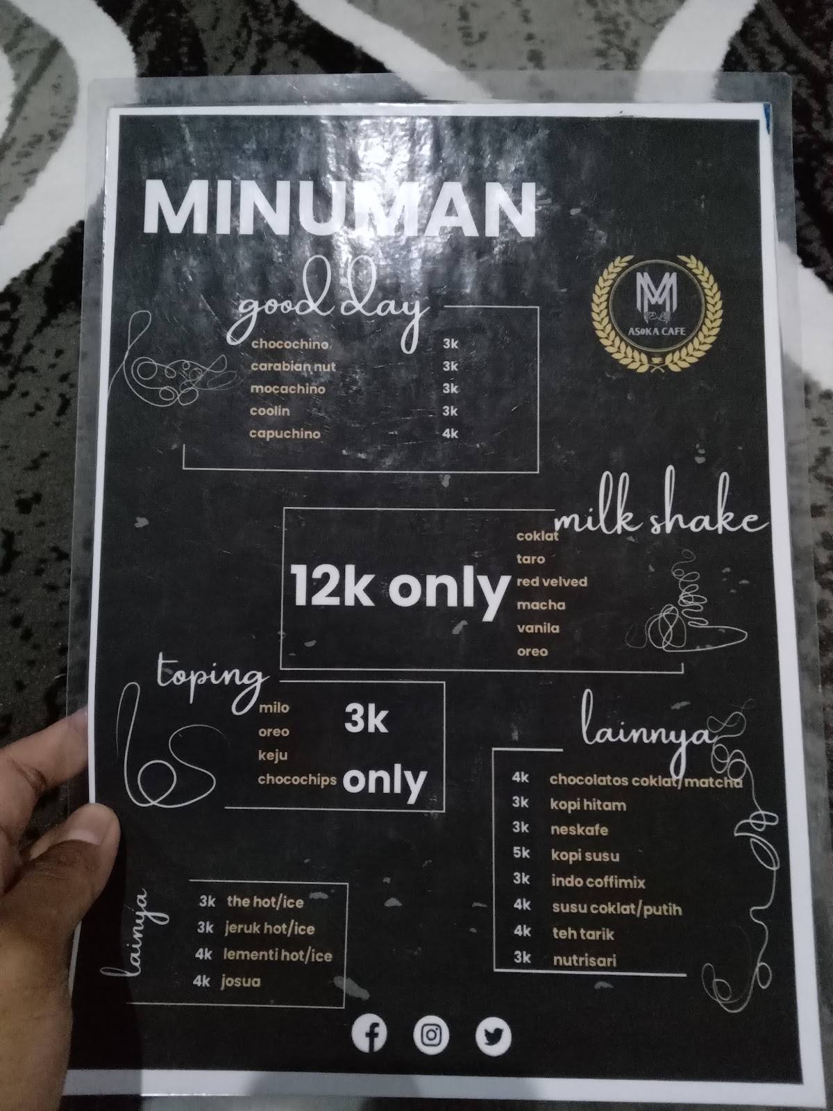 Menu at Asoka Cafe, Bantul
