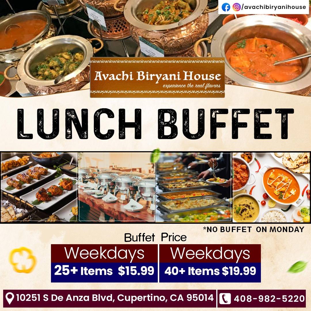 Menu at Avachi Biryani House restaurant, Cupertino