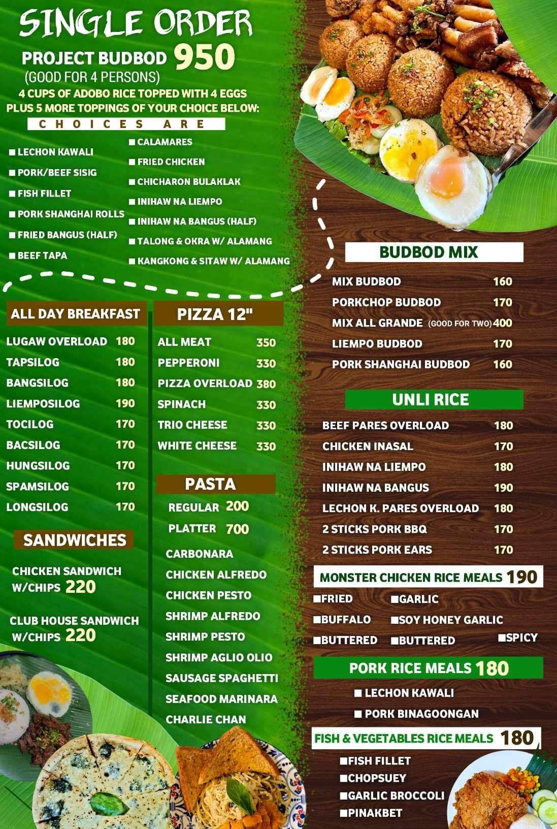 Menu at BNK Cafe & Resto - Budbod ni Nanay Kaling, Tanay
