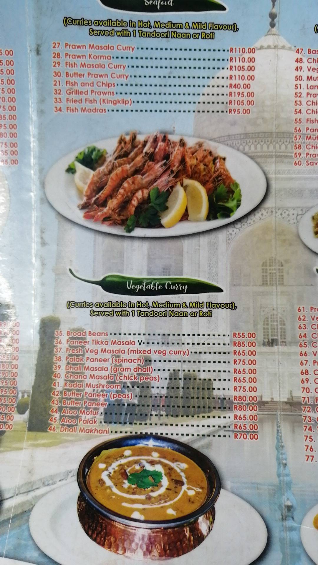 Menu at Baba Tikka King(Newlands) restaurant, Durban
