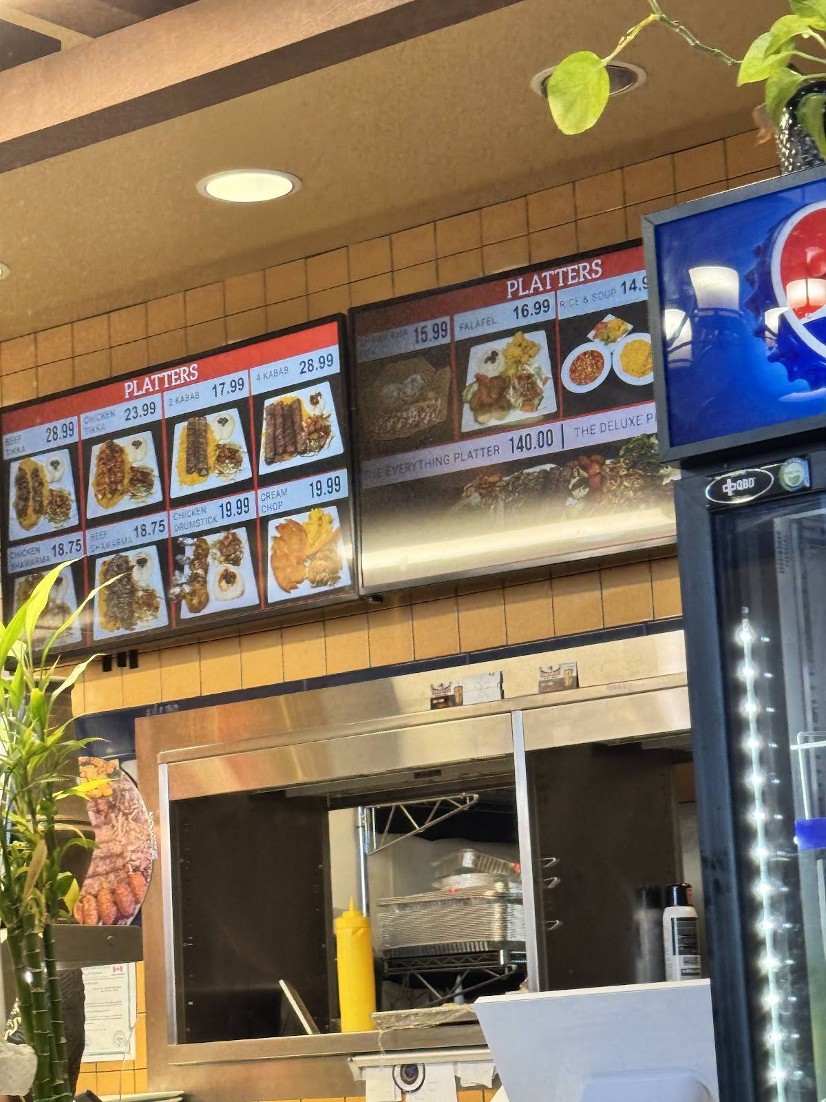 Menu at Baghdad Restaurant, Saskatoon