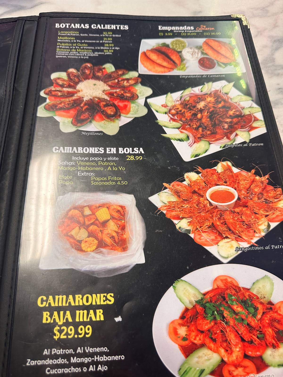 Menu at Baja Mar restaurant, Riverside