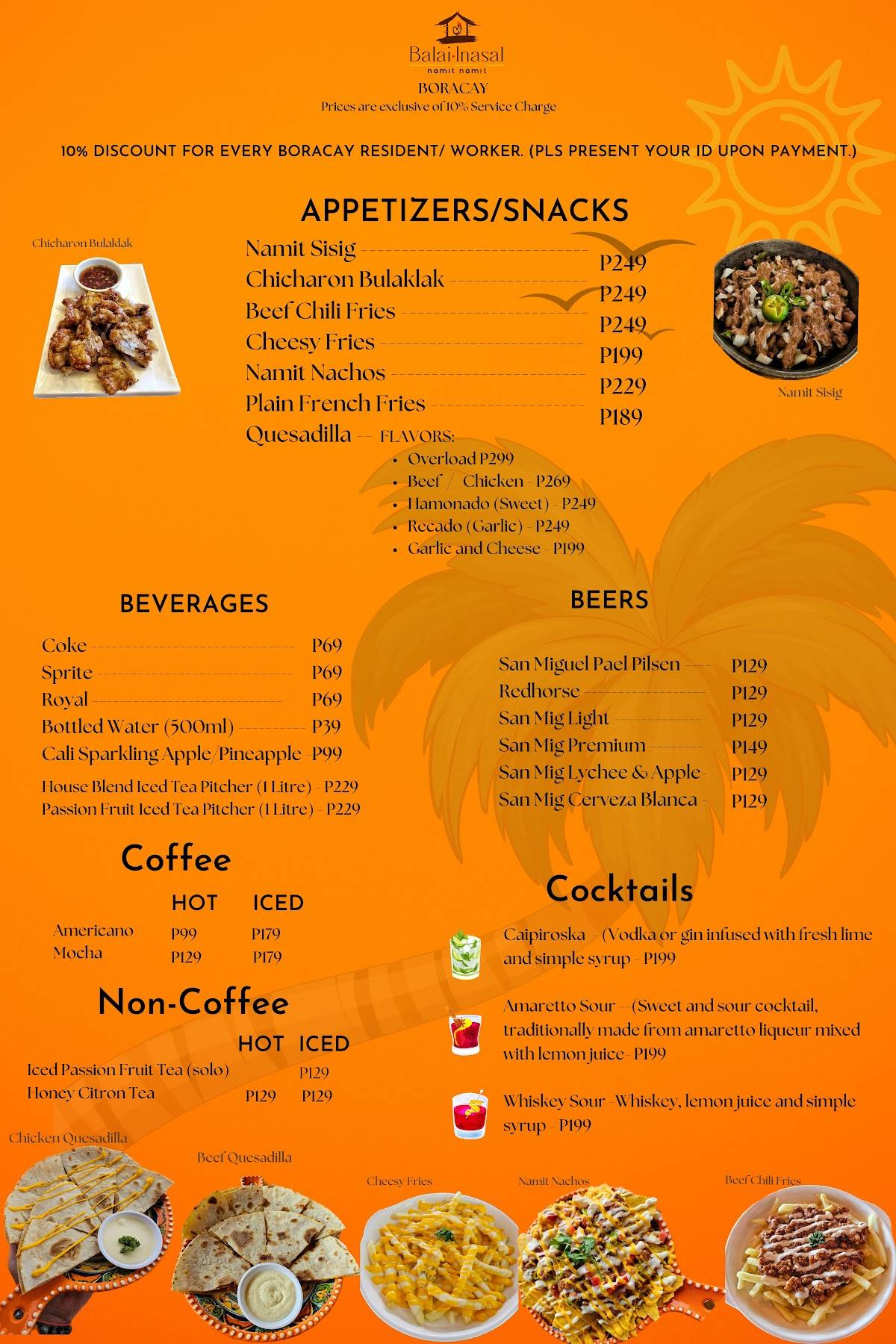 Menu at Balai Inasal Baguio restaurant, Baguio