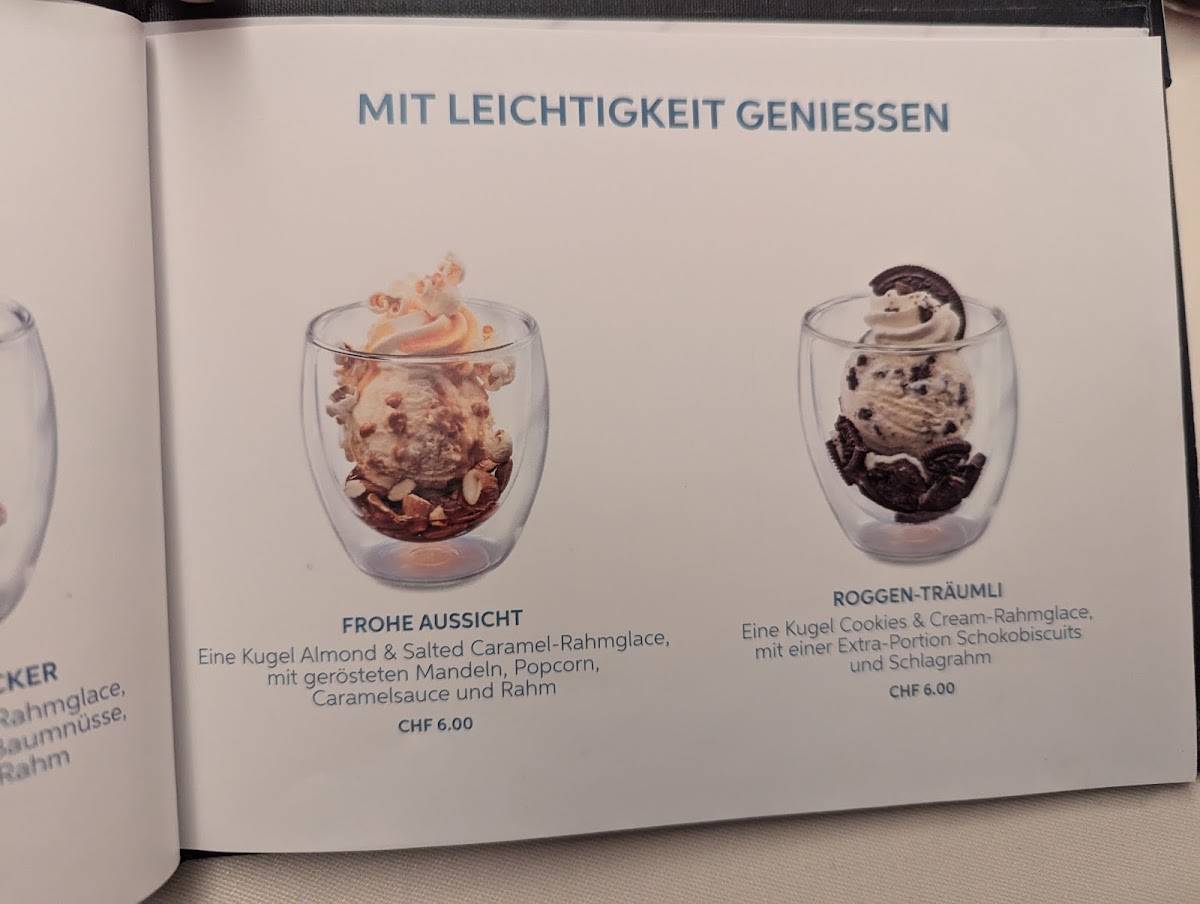 Speisekarte von Bergrestaurant Roggen, Oensingen