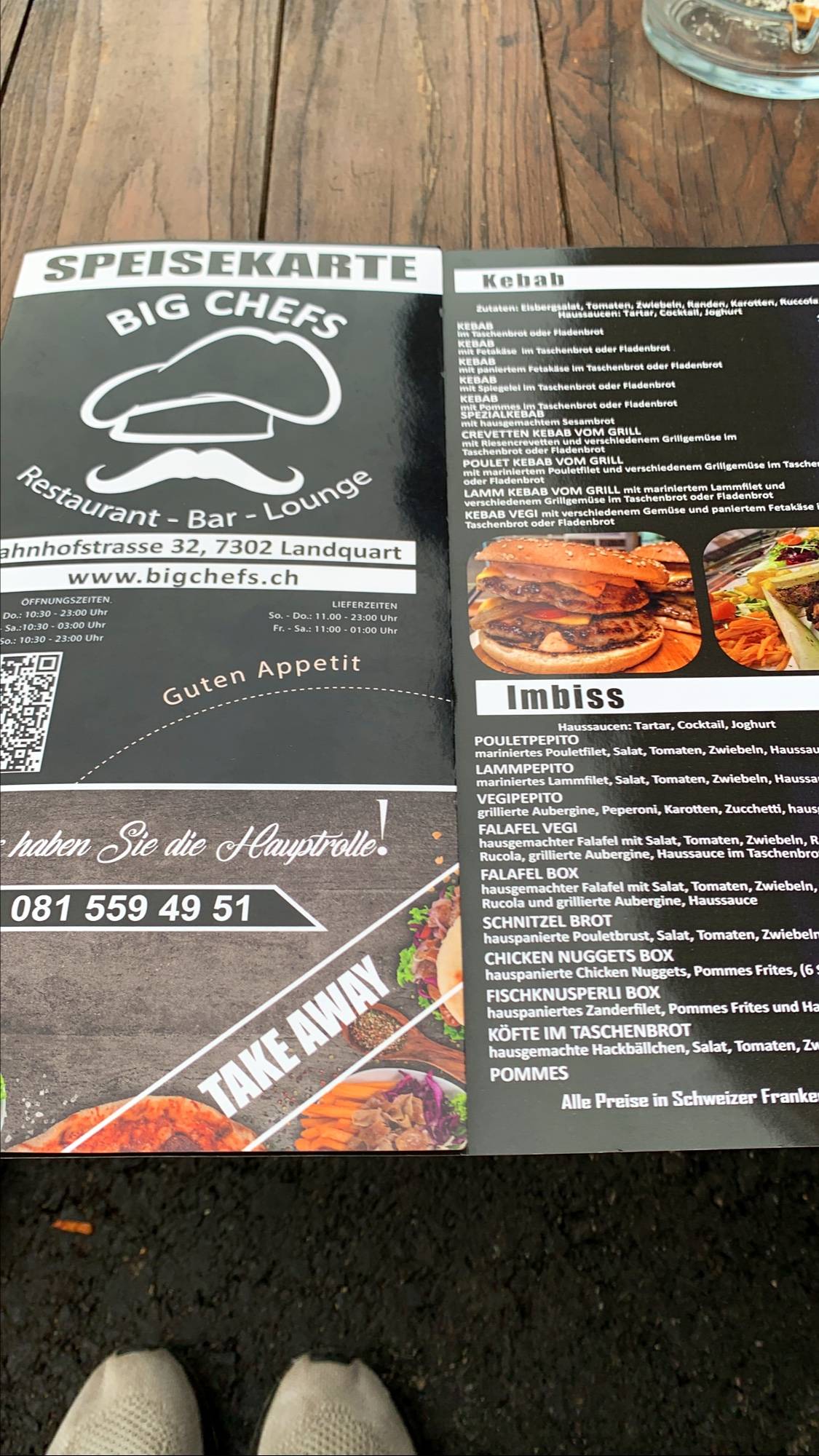 Menu da Big Chefs Kebab, Landquart