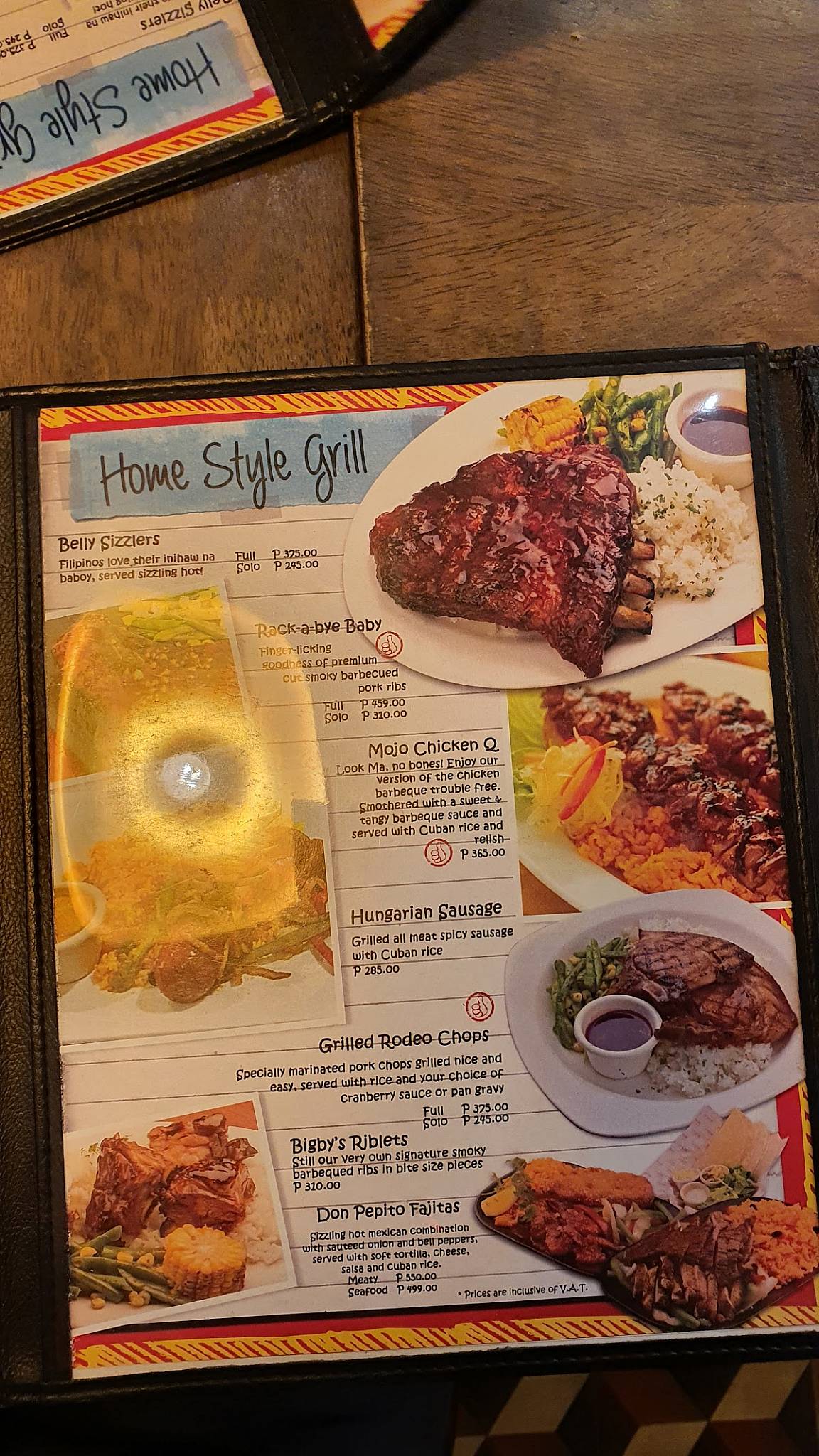 Menu at Bigby's Cafe, Cebu City, ayala center cebu