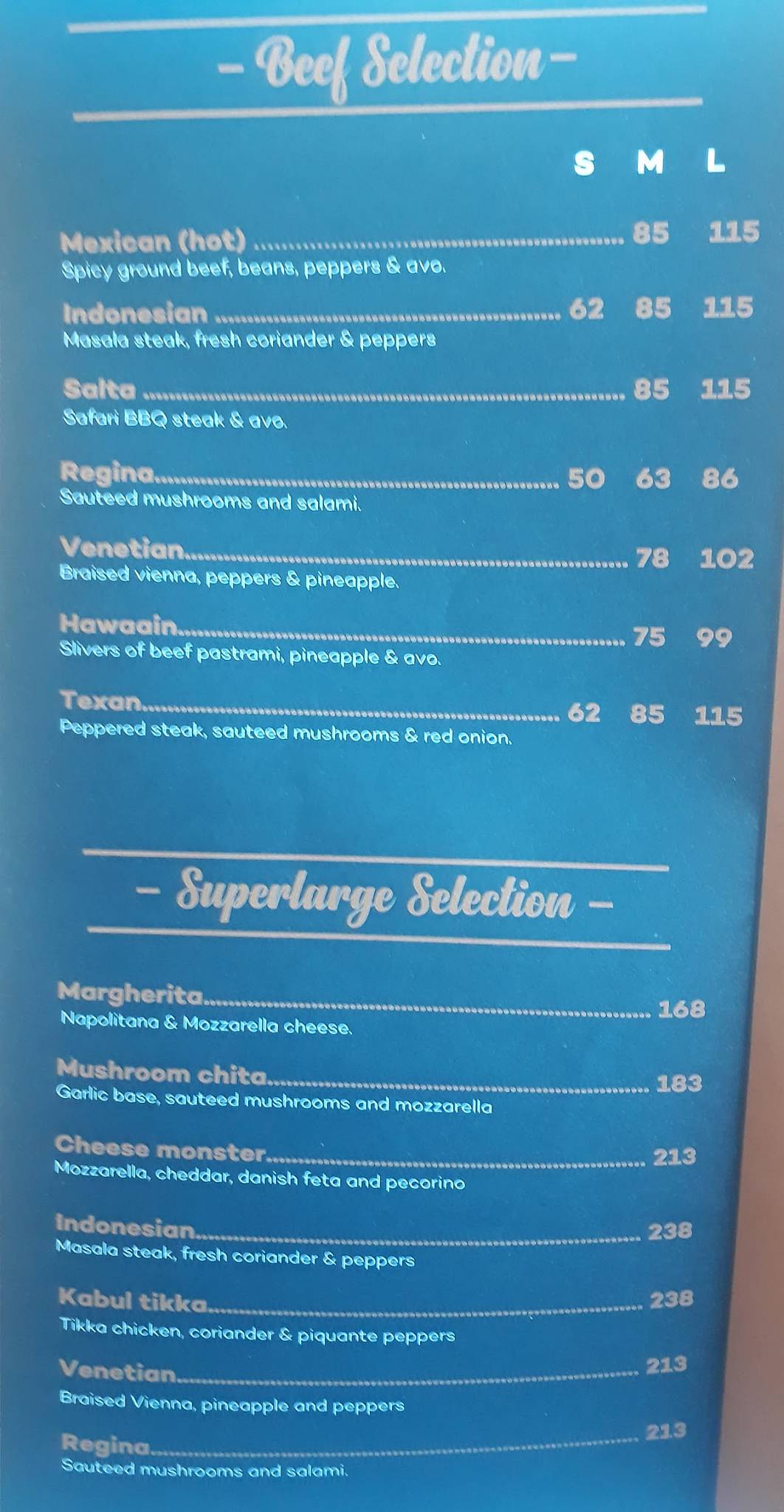 Menu at Bin Rashied Kenilworth restaurant, Cape Town, 1 Rosmead Ave