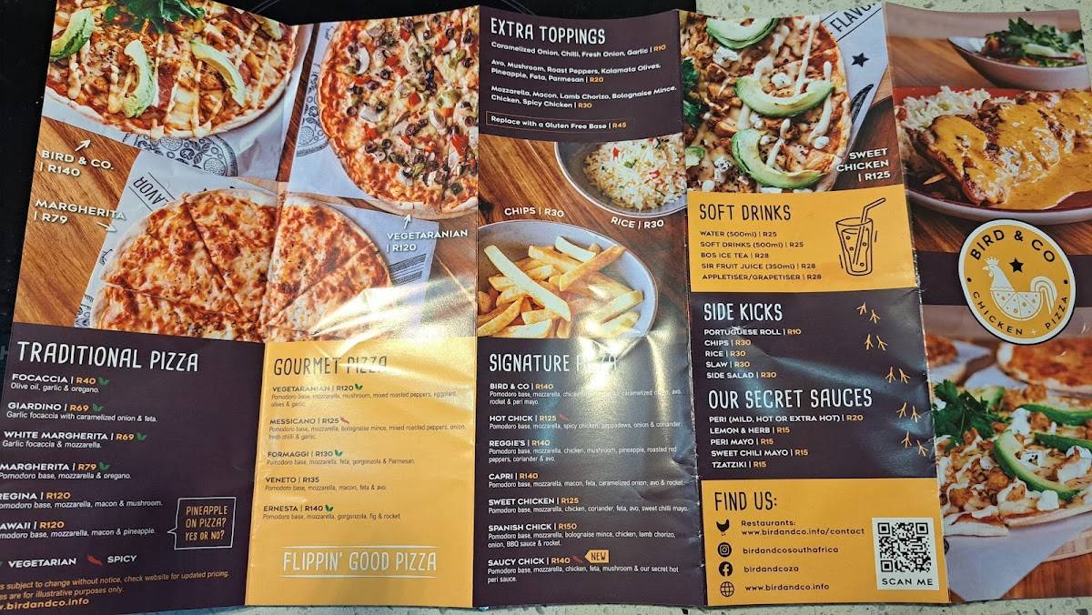 Menu au Bird & Co Gateway (Halaal) restaurant, Durban