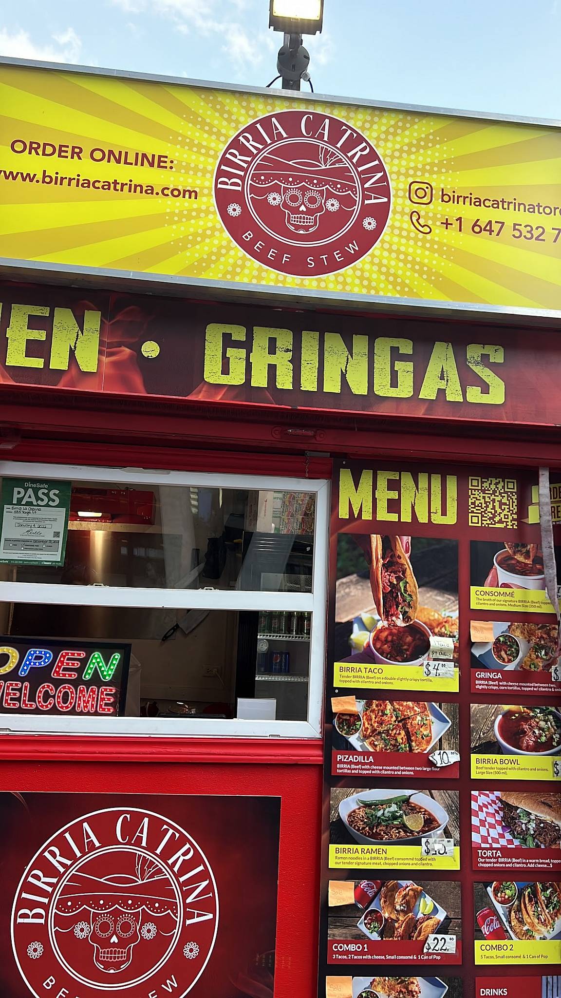 Menu au Birria Catrina restaurant, Toronto, 335 Yonge St