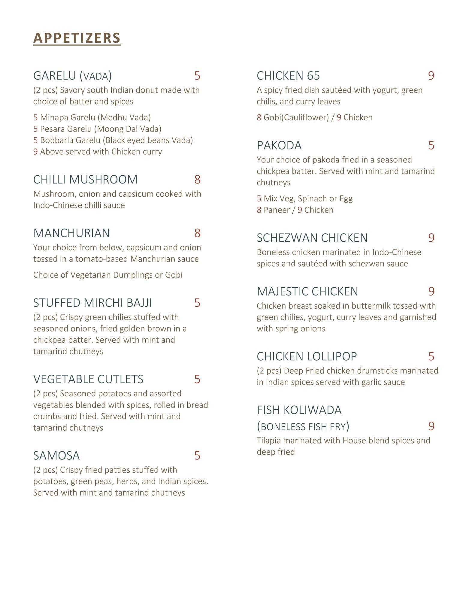 Menu at Desi Food Plaza restaurant, Bellevue