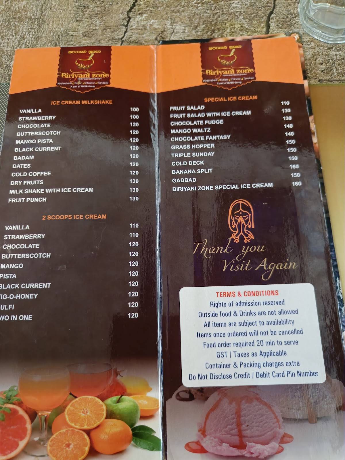 Menu at Biryani Zest, ITPL, Whitefield, Hyderabadi Dum Biryani ...