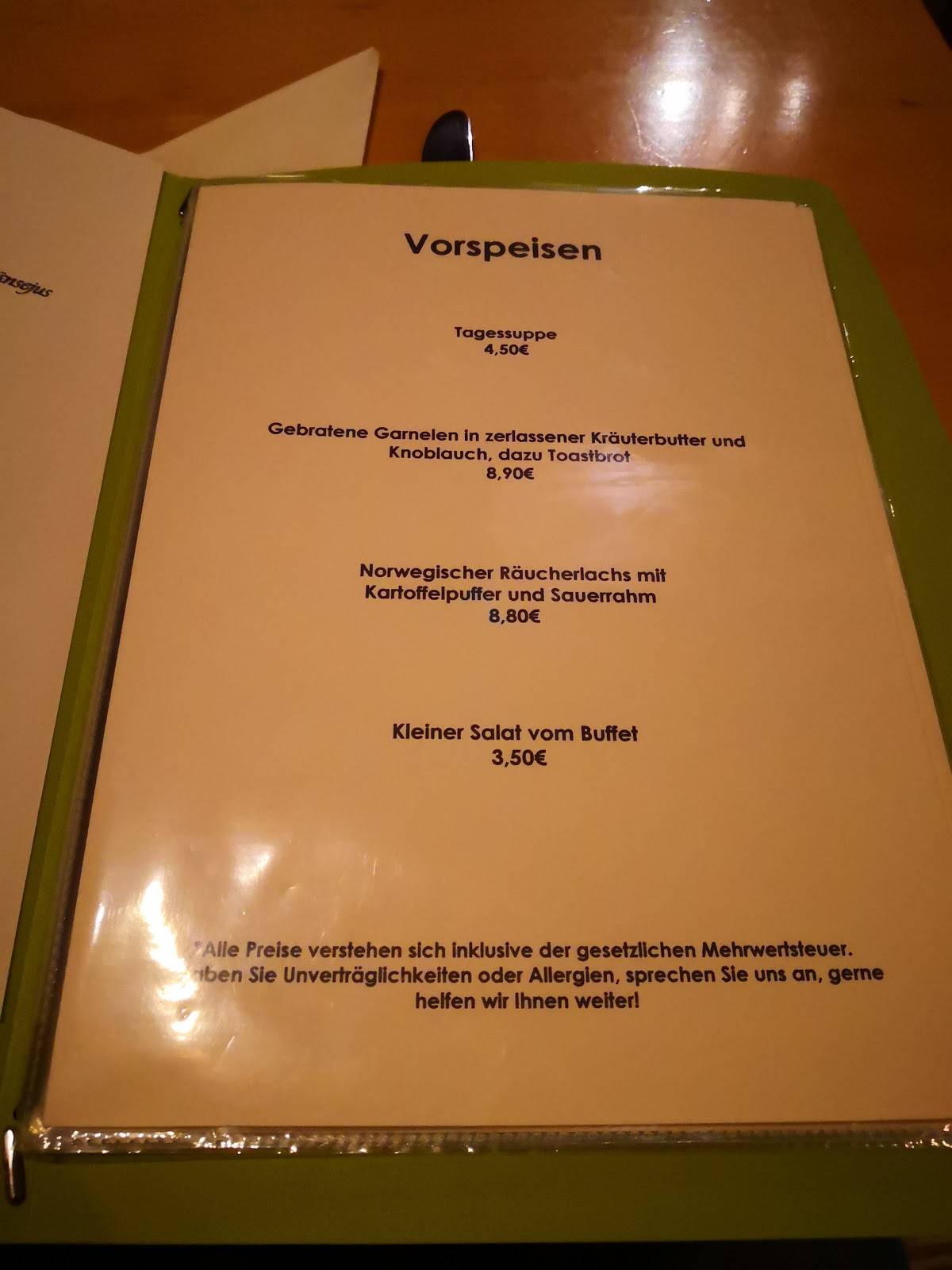 Speisekarte von Restaurant Blockhaus, Herzberg am Harz