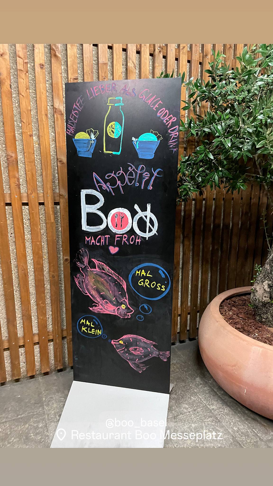 Speisekarte von Restaurant Boo Messeplatz, Basel