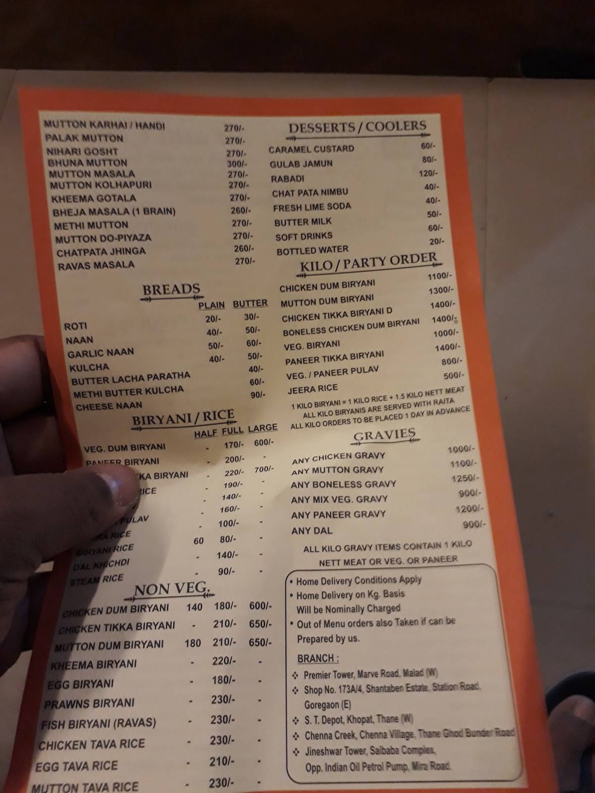 Menu at Borivali Biryani Centre BBC, Mumbai, Shop no 35 to 39