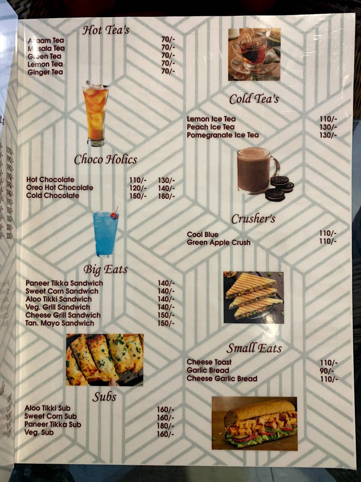 Menu at Brew Beans Cafe, Kurukshetra, near