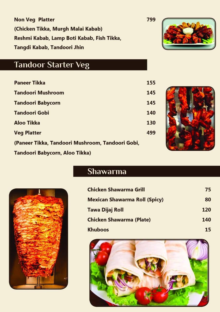 Menu at CHENNAI CORNICHE, Chennai