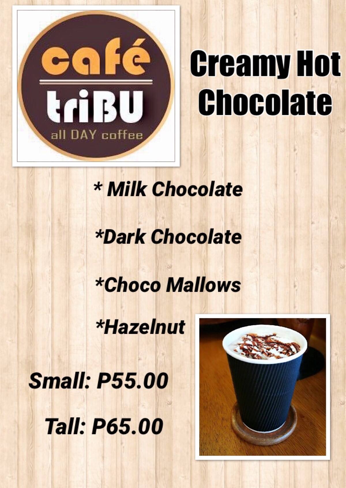 Carta de Cafe Tribu Bedrock Place, Ciudad Quezon