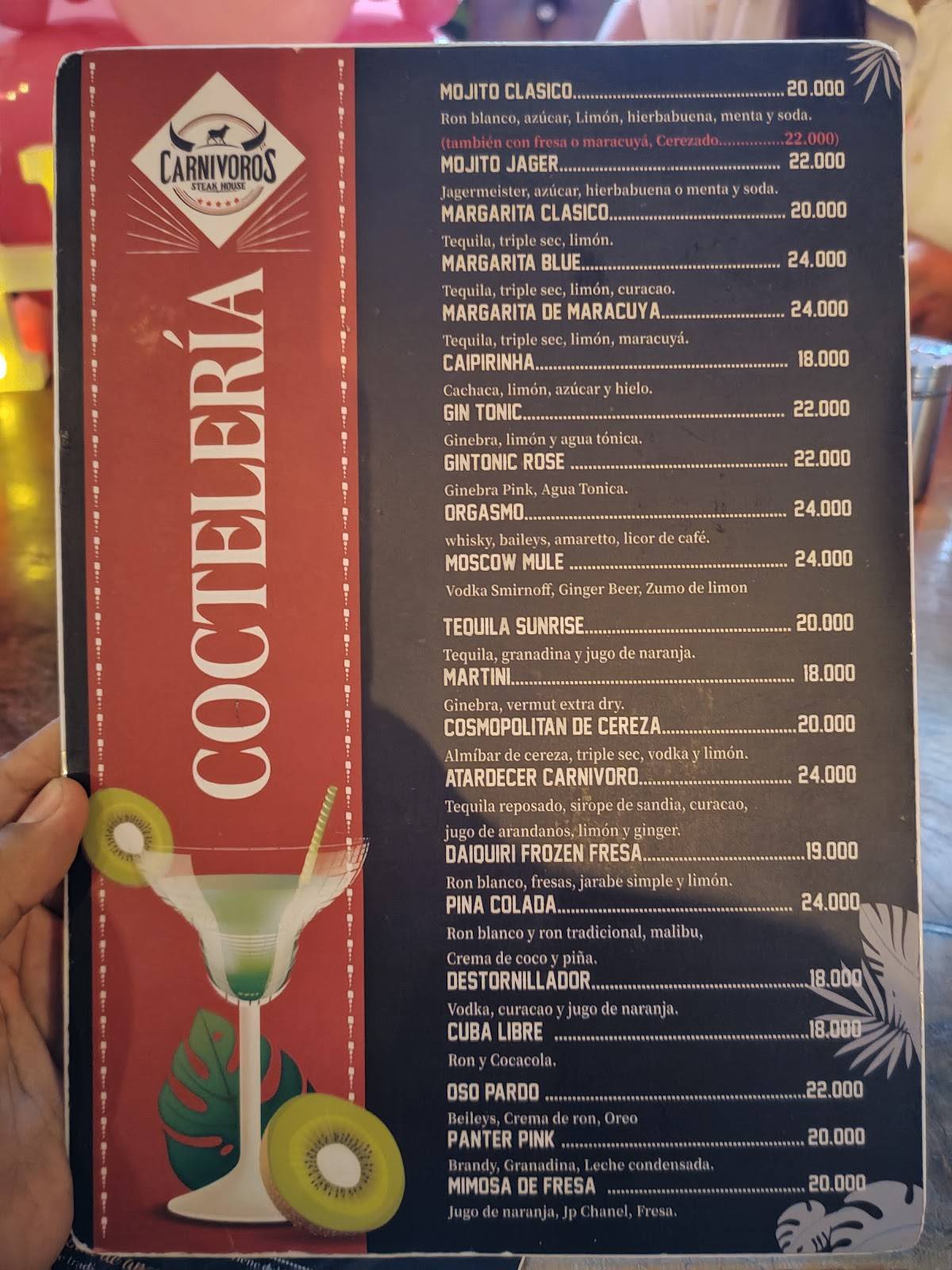 Carta del restaurante Carnívoros Steak House - Tuluá, Tulua