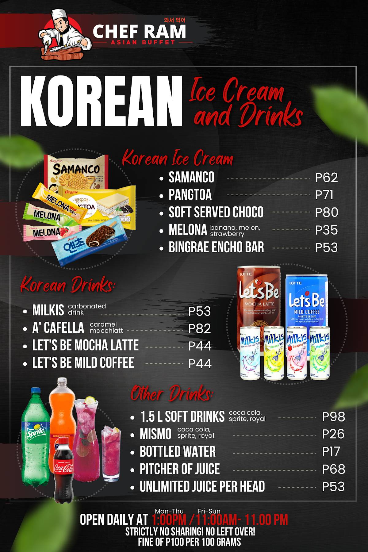 Menu at Chef Ram Asian Buffet Balanga restaurant, City of Balanga