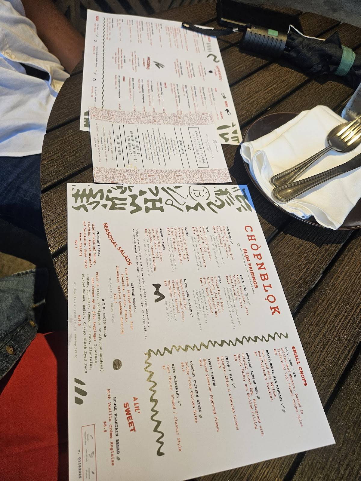 Menu at ChòpnBlọk restaurant, Houston, 401 Franklin St Suite A