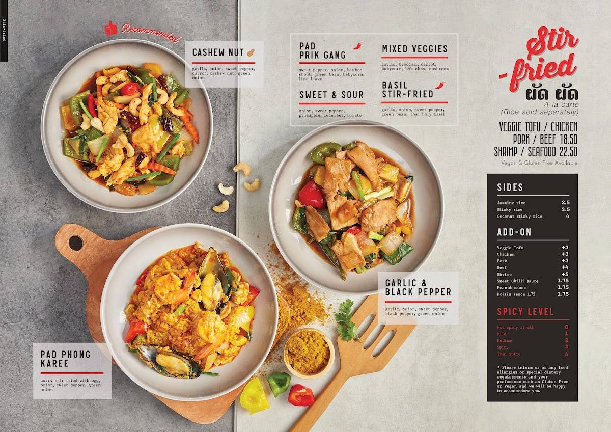 Menu at Chopp Chop Thai Street Food restaurant, Ottawa