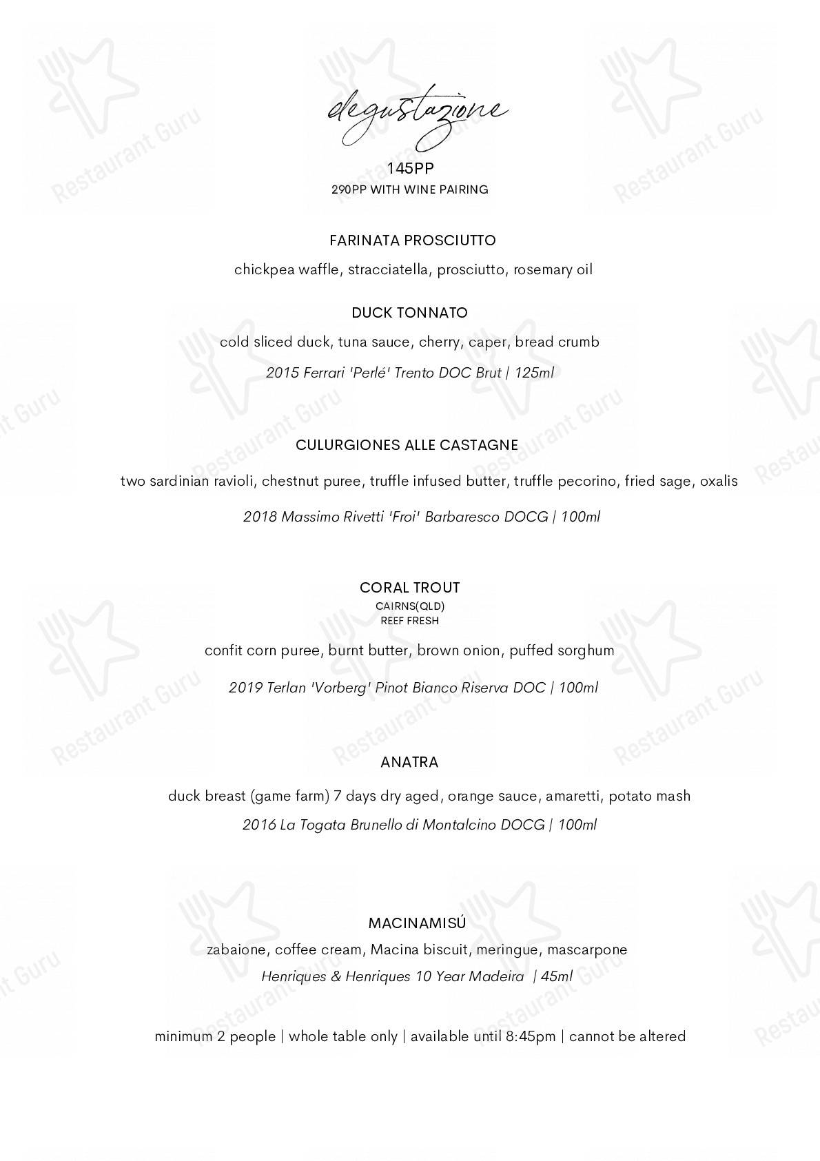 Menu at Cobar Memorial Service Club, Cobar