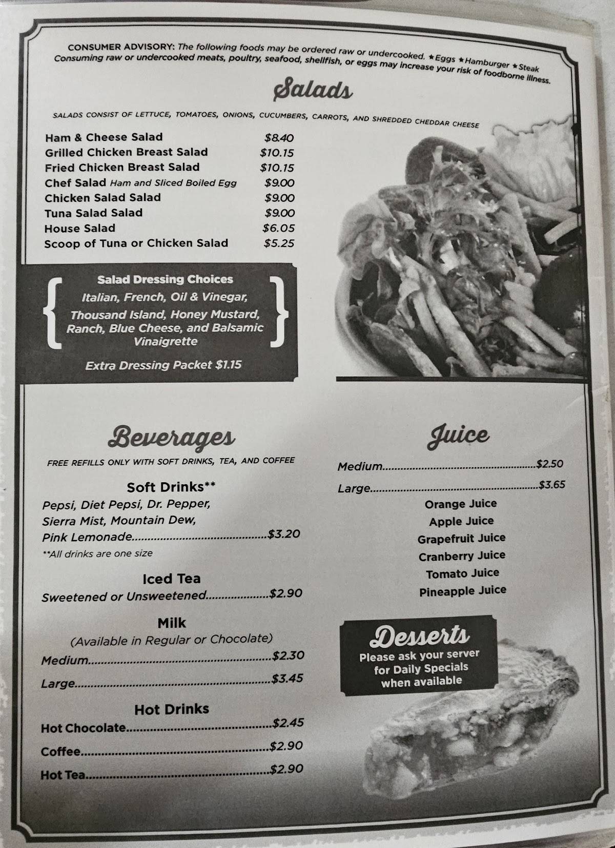 Menu at Cold Harbor Restaurant, Mechanicsville
