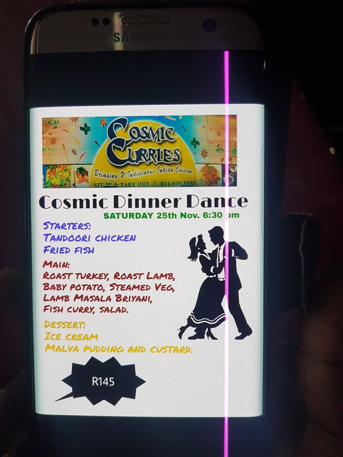 Menu at Cosmic Curries restaurant, Edenvale, Shop no